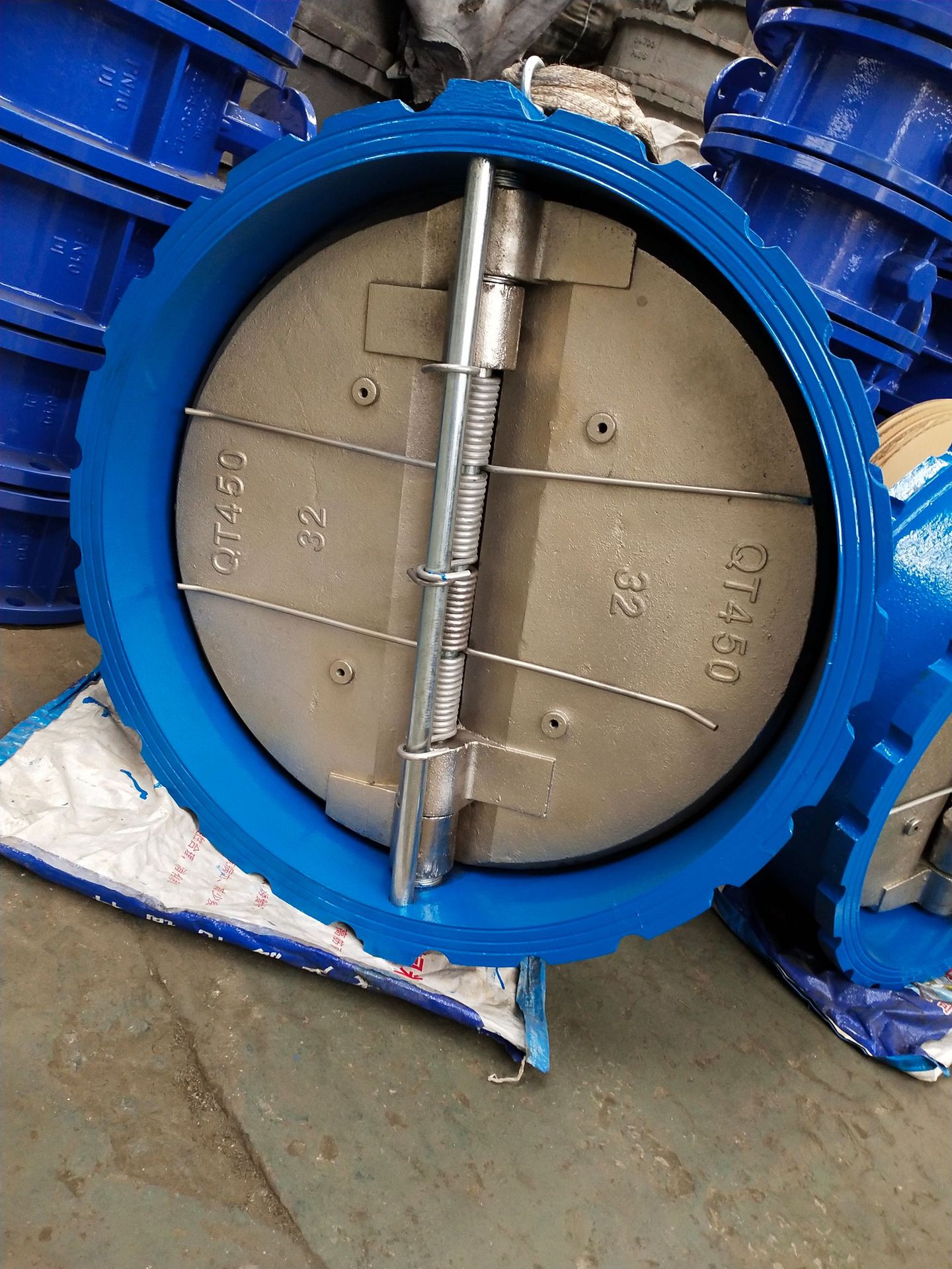 H77X-16Q 铸铁双瓣对夹蝶形止回阀逆止阀单向阀-阿里巴巴