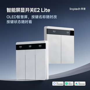 领普linptech 智能屏显开关E2 Lite 高清OLED自定义按键 智控开关-阿里巴巴