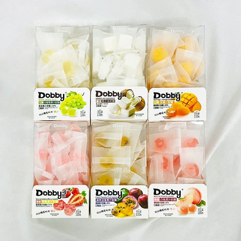 DobbY哆比爆浆软糖白桃椰子芒果草莓多口味自选下午茶小吃零食-阿里巴巴