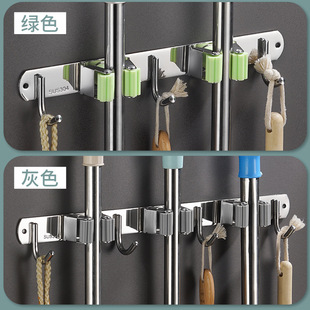 304不锈钢拖把架免打孔拖把夹浴室卫生间挂钩壁挂多功能挂架批发-阿里巴巴