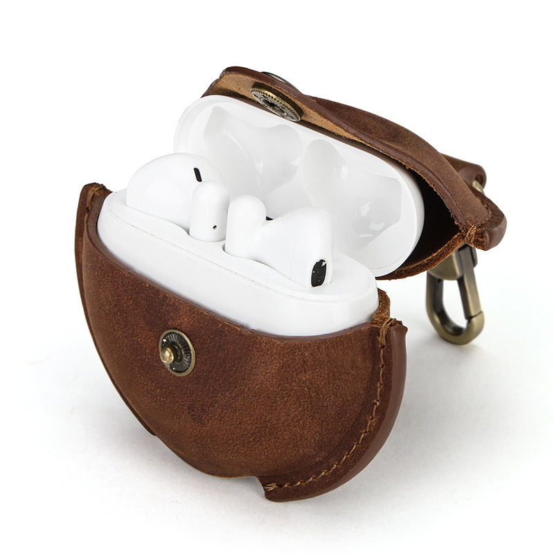 Applicable to Huawei freebuds3 protective case Crazy Horse leather hook ...