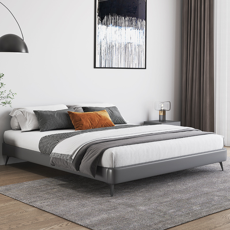 OD59 light luxury minimalist bed without bedside hotel tatami bed shelf ...