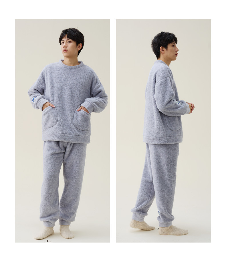 睡衣女珊瑚绒2023年新款加厚加绒家居服学生可外穿套装春秋冬季男-阿里巴巴