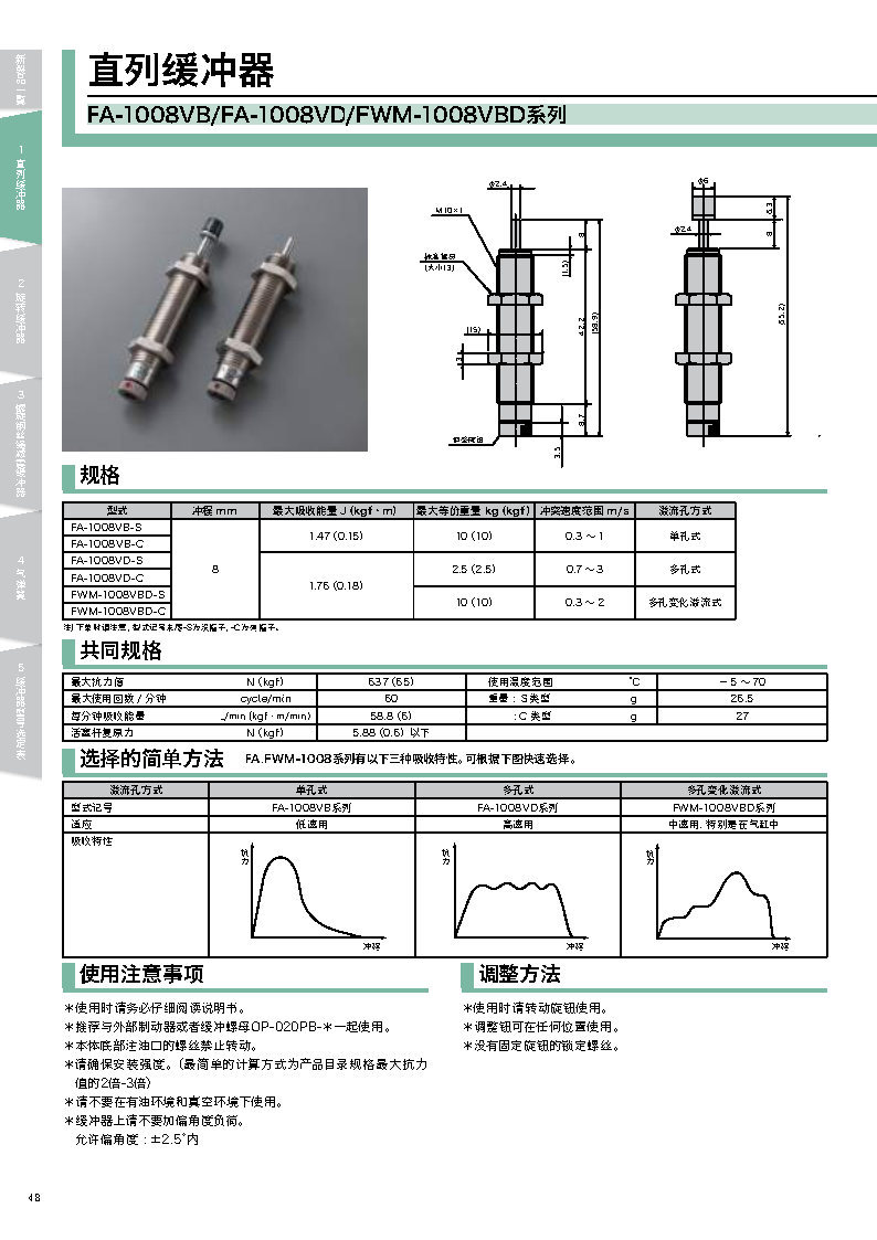 日本(FUJI SEIKI)直列缓冲器FA-1008VB/1008VD/FWM-1008VBD系列-阿里巴巴