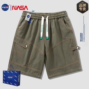 NASA品牌工装短裤男士2025新款潮牌美式宽松大码夏季五分休闲裤男-阿里巴巴
