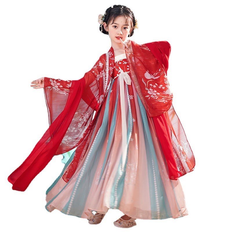 Girls hanfu children Chinese princess cosplay skirts ancient tang suit ...