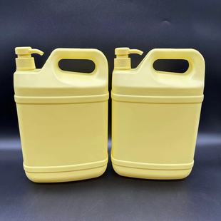 厂家现货5升洗洁精瓶子pe塑料带泵头洗洁精黄桶5000ml洗洁精空桶-阿里巴巴