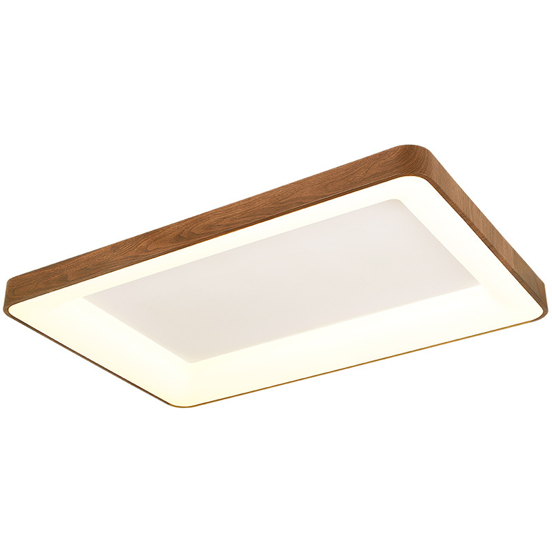 Living room main lamp simple modern atmosphere walnut wood grain led ...