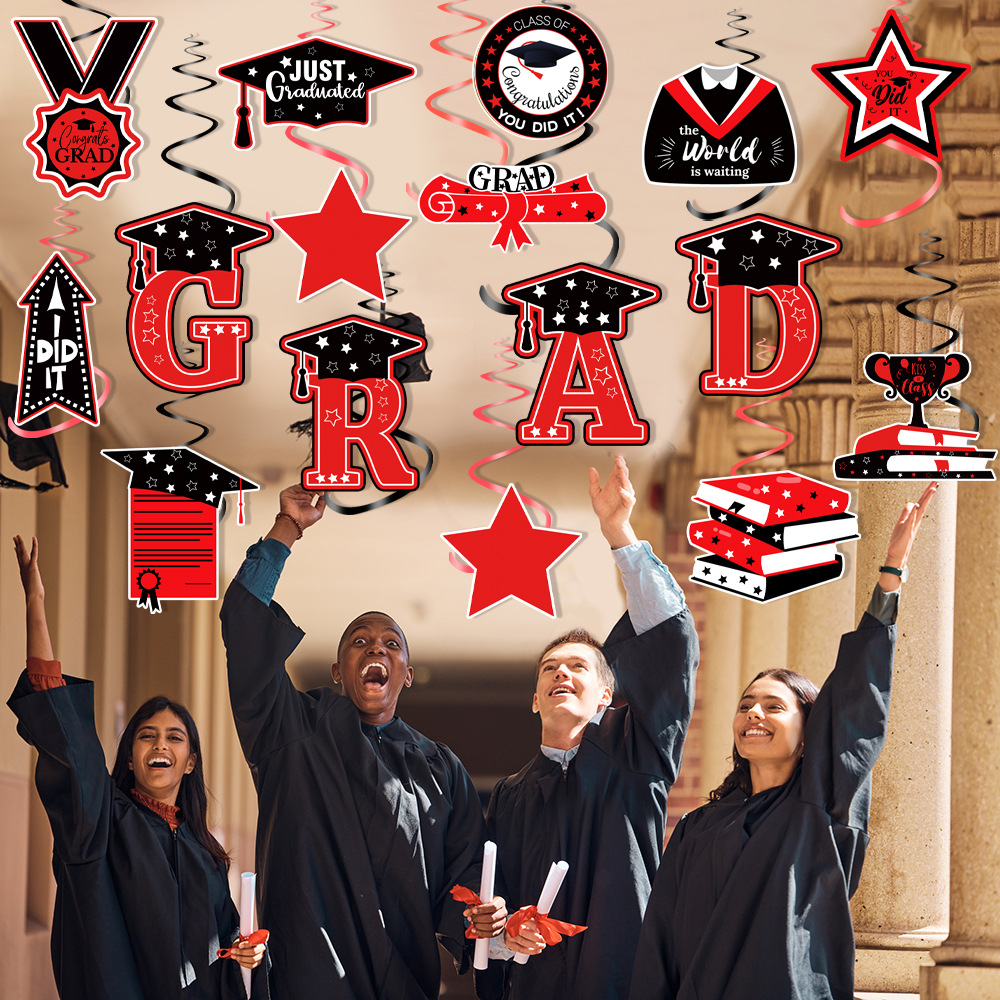 跨境毕业季螺旋吊饰挂饰Graduation主题派对场景布置装饰挂件批发-阿里巴巴