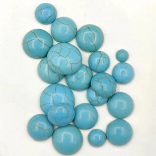 3mm~25mm松石批发合成绿松石镶嵌饰品平底素面摆件-阿里巴巴