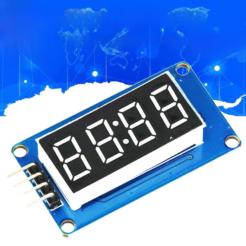 4-bit digital tube display module LED brightness adjustable with clock ...