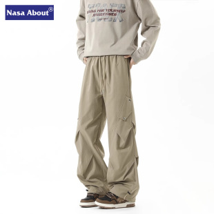 NASA重磅美式工装裤男款2025春季新款潮流伞兵裤子阔腿休闲长裤男-阿里巴巴
