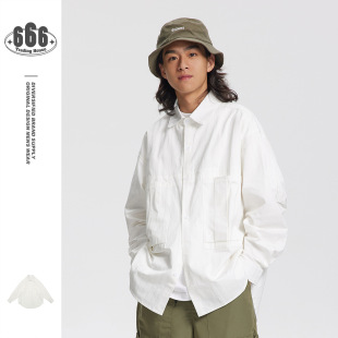 Shibuya Element美式复古口袋工装衬衫男宽松长袖春秋外套OW3203-阿里巴巴
