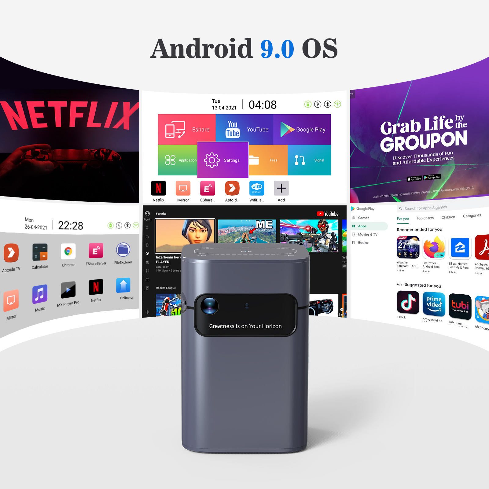 源头厂家迷你便携式投影机无屏电视机 安卓版触屏投影仪projector-阿里巴巴