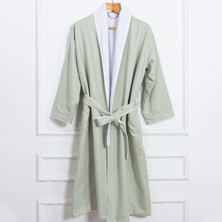 五星级酒店浴袍居家睡袍双层浴衣高档会所美容院温泉浴袍涤棉吸水-阿里巴巴