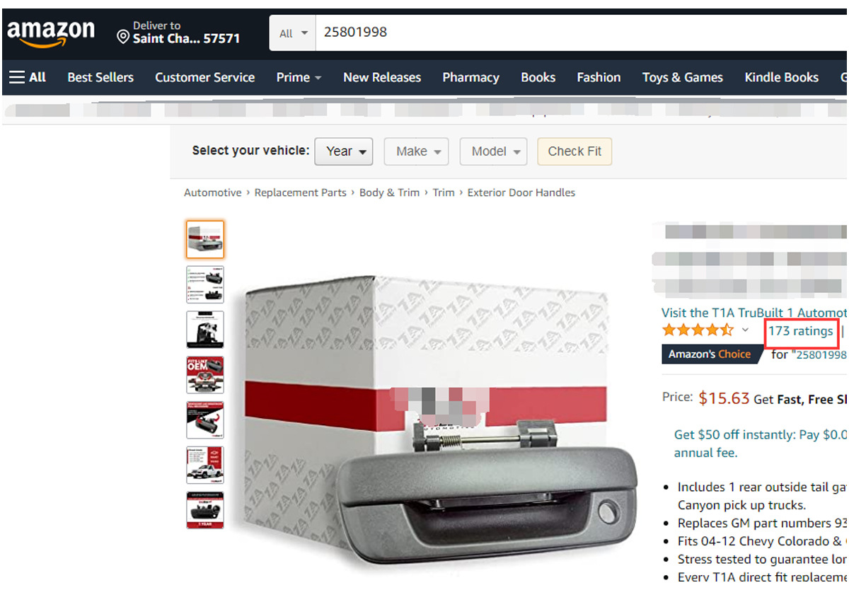 适用雪佛兰 GMC 尾门拉手把手 25801998 80584 97319416 93376845-阿里巴巴