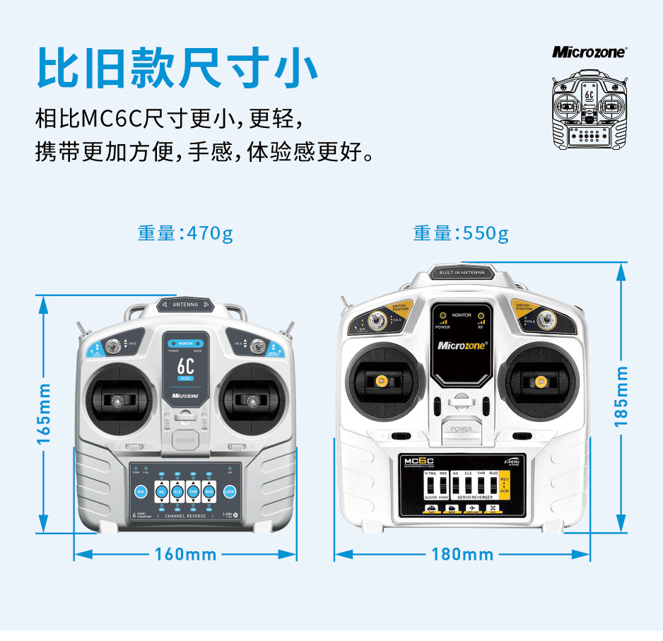 新款MC6C 6A 6B升级版 6通道2.4g航模遥控器接收机 固定翼四轴车-阿里巴巴