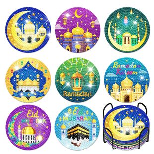 TH031 钻石杯垫 斋 房子 软木底餐垫钻石贴画diy手工钻石-阿里巴巴