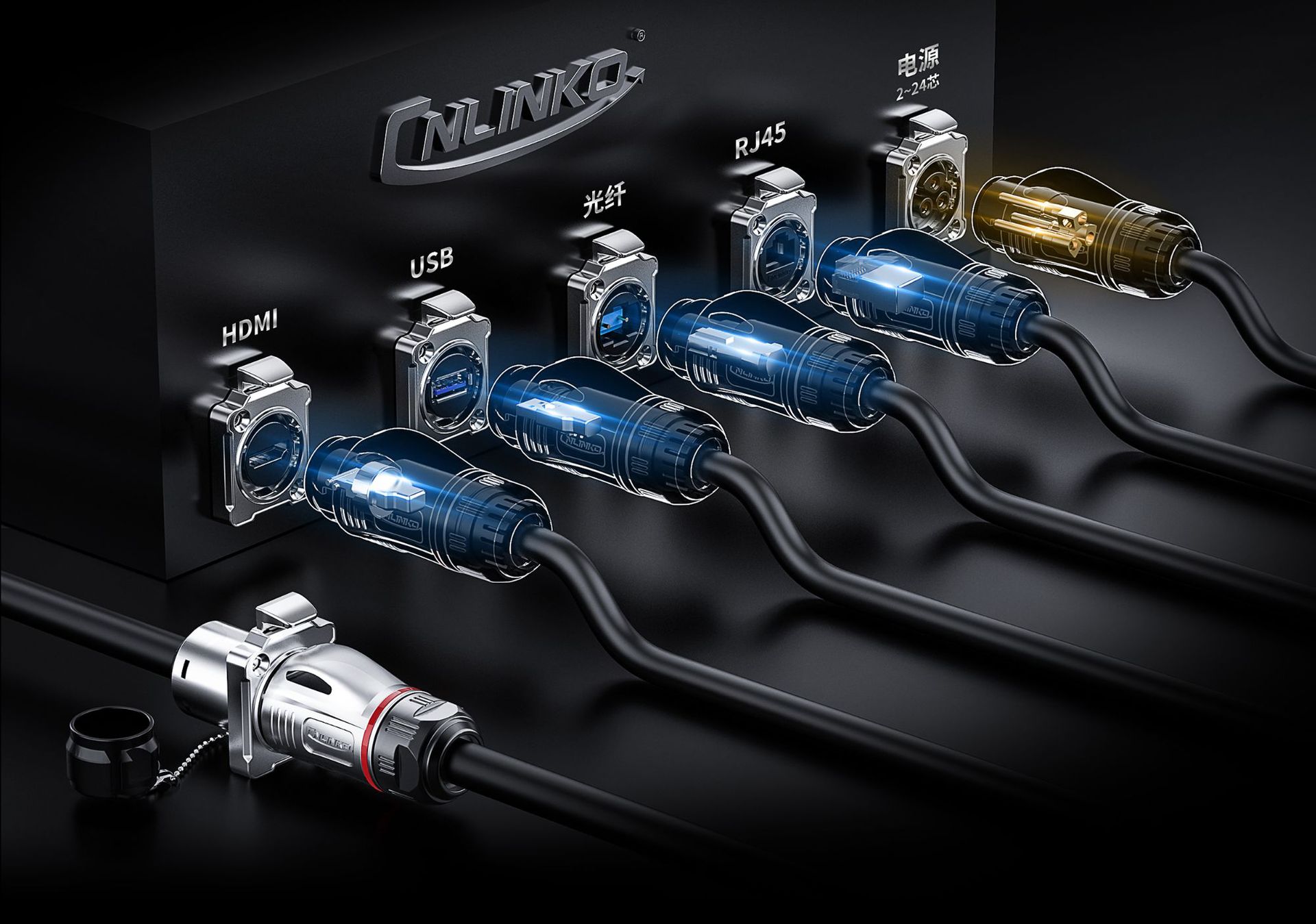 凌科BD24防水USB3.0连接器IP67户外防水USB2.0双母口接头航空插头-阿里巴巴