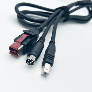 IBM 爱普生Verifone POS线 powered usb 24v 12v转打印转DIN 4P-阿里巴巴