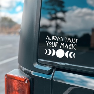 跨境汽车贴纸Always trust your magic月相装饰车贴-阿里巴巴