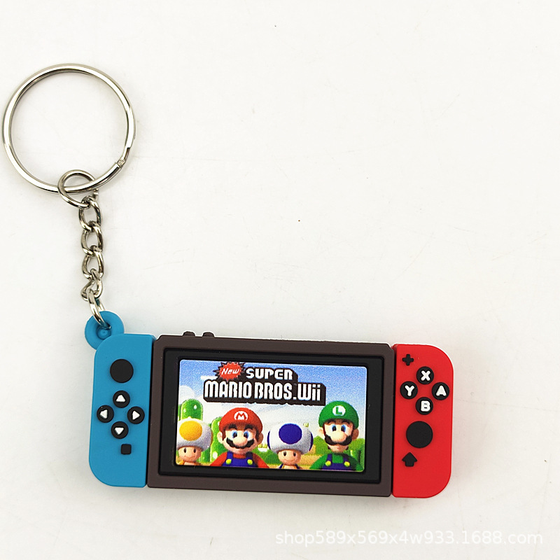 【不含盒】Switch钥匙圈 马里奥吊饰 NS 游戏手柄 joy-con钥匙扣-阿里巴巴