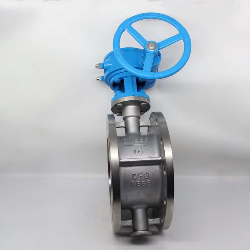 304不锈钢蜗轮法兰蝶阀D343W/H-10P/16P三偏心硬密封涡轮蝶阀DN80-阿里巴巴