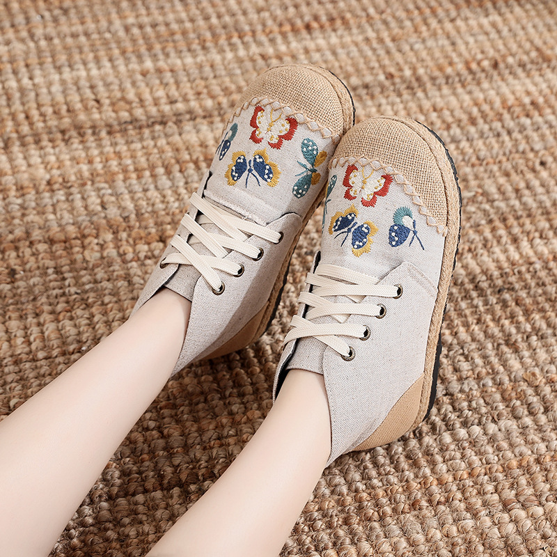 Women girls Old Beijing cloth shoes women folk embroidered hanfu cloth ...
