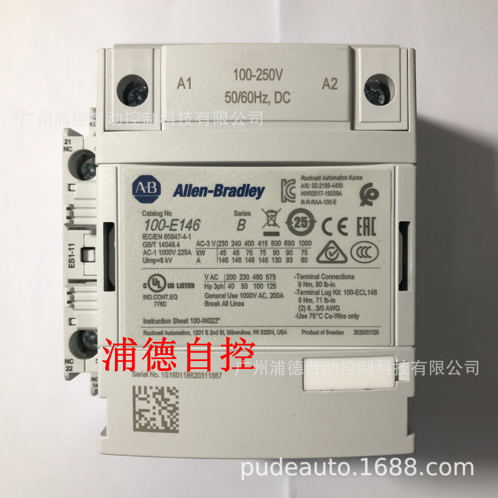 Allen-Bradley原装现货IEC交流接触器100-E146KD11 146/100-250V-阿里巴巴