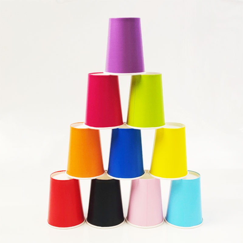 Handmade paper cup thickened color disposable paper cup diy production ...
