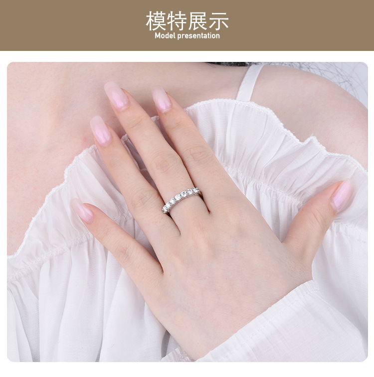 D色莫桑石S925银戒指女七公主叠戴排戒钻戒叠戴时尚指环 货源批发-阿里巴巴