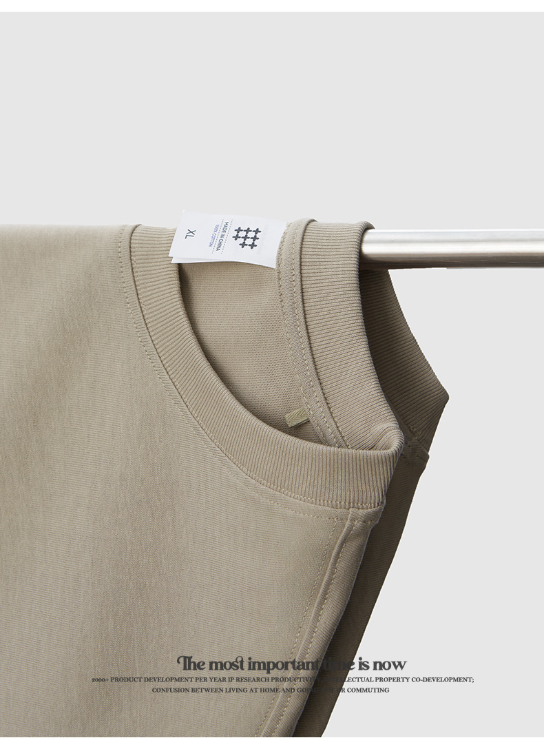 捷展男装|265G宽松短袖2025夏季精梳棉大地色FOG潮牌T恤2.0优化版-阿里巴巴