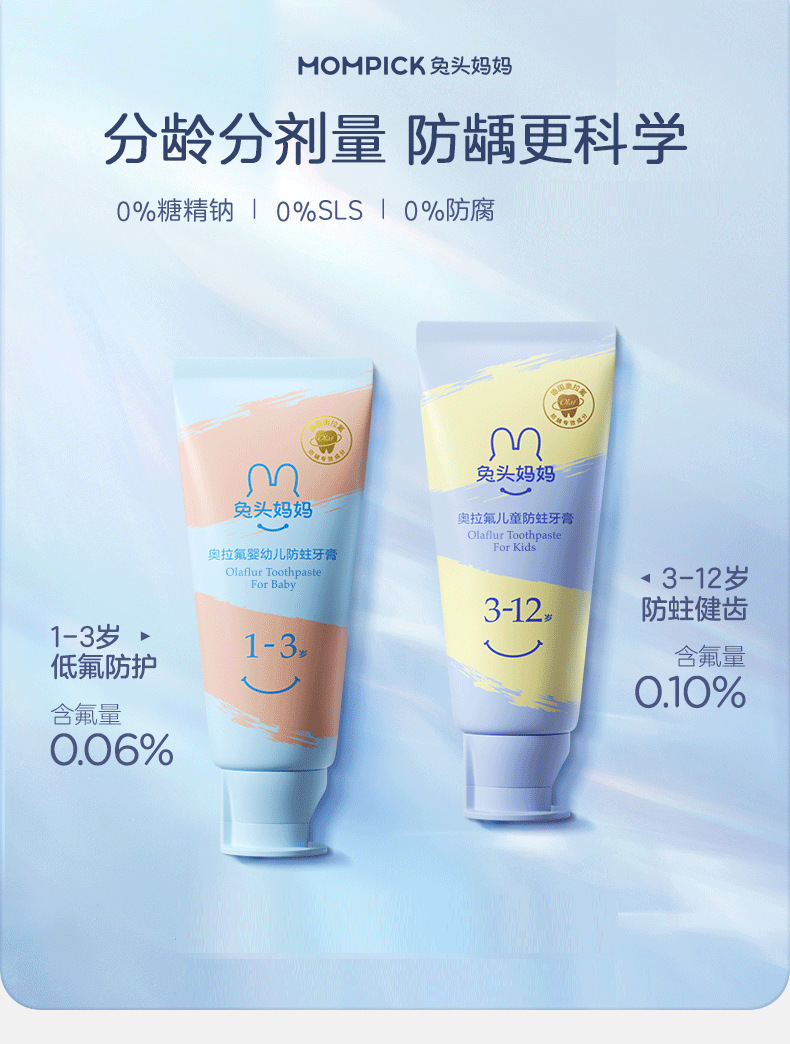兔头妈妈牙膏小样含氟1-3岁儿童奥拉氟牙膏3-12正品防蛀牙勿吞咽-阿里巴巴