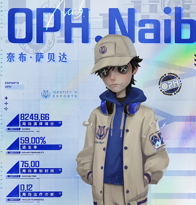 第五人格cosplay服奈布电竞cos服白色奈布OPH棒球服外套佣兵奈布-阿里巴巴