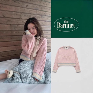 韩国小众 thebarnnet 八奶复古慵懒氛围感雪花水晶拼色针织毛衣女-阿里巴巴