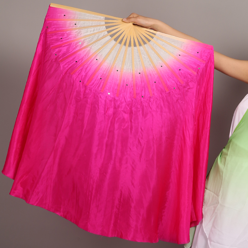 Silk fan double-sided fan gradient classical dance Jiaozhou Yangko ...