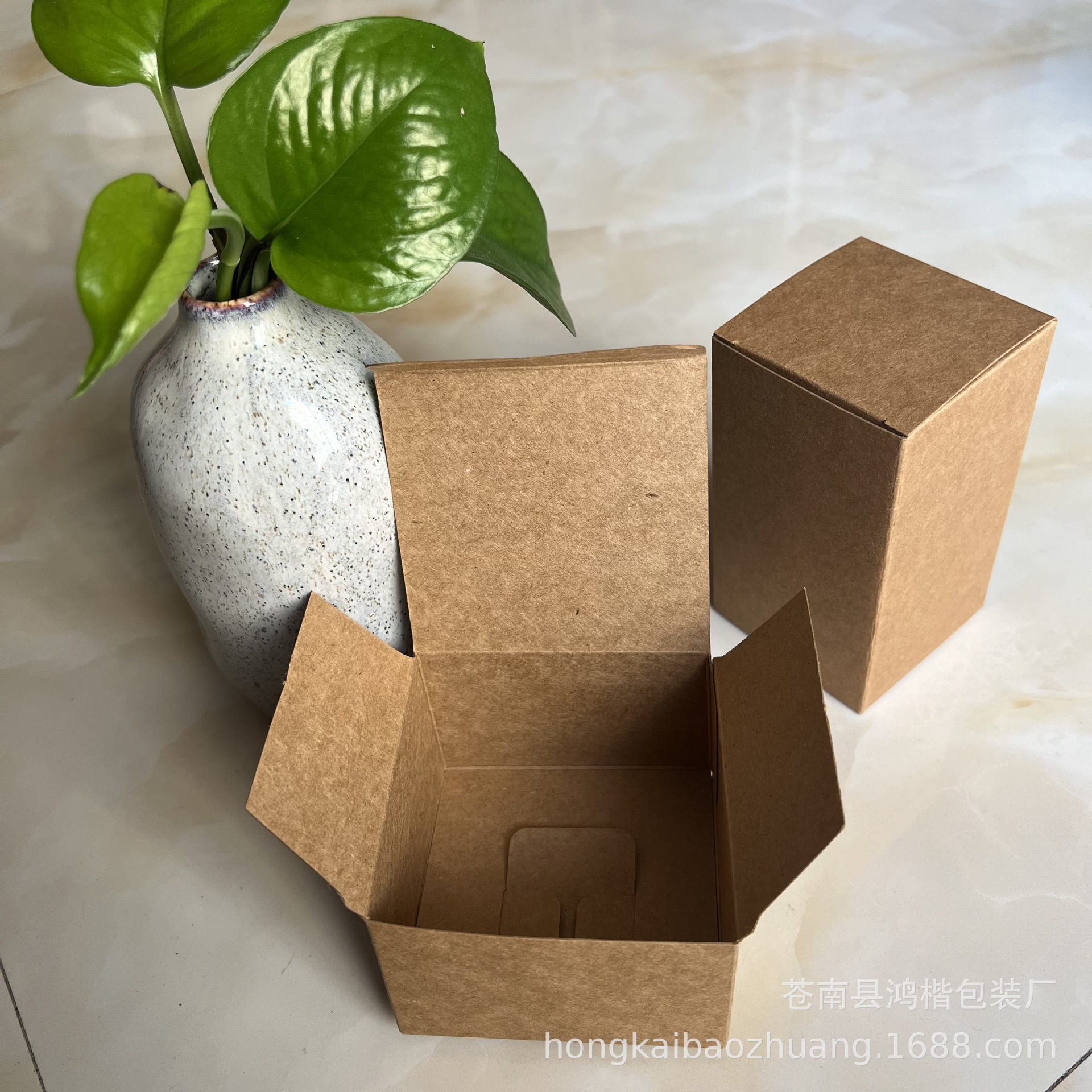 现货牛皮纸盒 翻盖折叠棕色牛皮纸盒 茶花茶叶包装盒批发纸盒-阿里巴巴