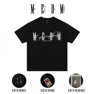 MEDM潮牌夏季基础短袖T恤男女同款美式复古oversize休闲半袖体恤-阿里巴巴