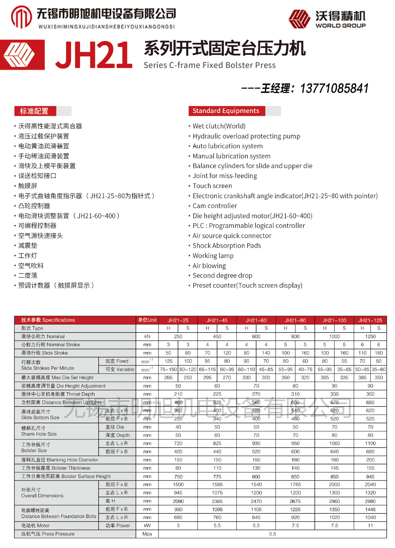 2024冲量 沃得冲床 JH21-80吨 100吨 开式固定压力机 气动冲床-阿里巴巴