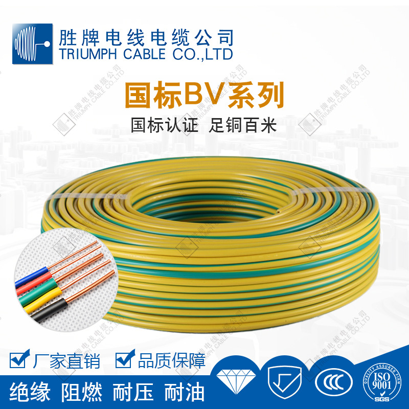 胜牌电线国标纯铜BV0.5/0.75/1.0/1.5/2.5/4/6平方芯单股单芯家装-阿里巴巴