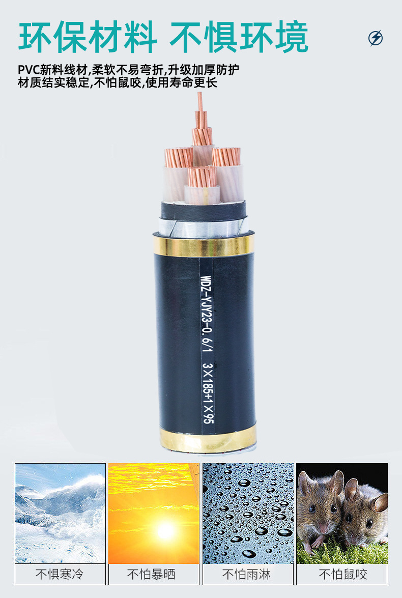 国标低烟无卤电缆WDZ-YJY23钢带铠装电力纯铜4芯3芯2芯地铁专用-阿里巴巴