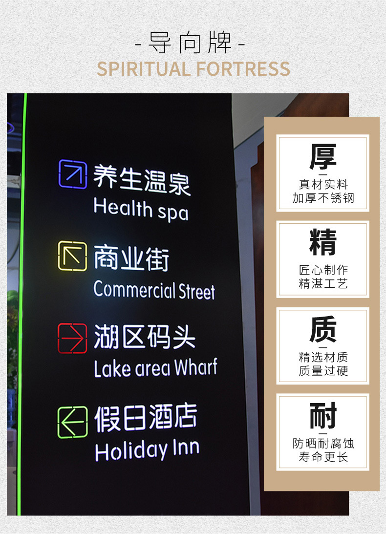 户外指示牌小区公园景区商场酒店地产立式导向牌标识牌指引牌-阿里巴巴