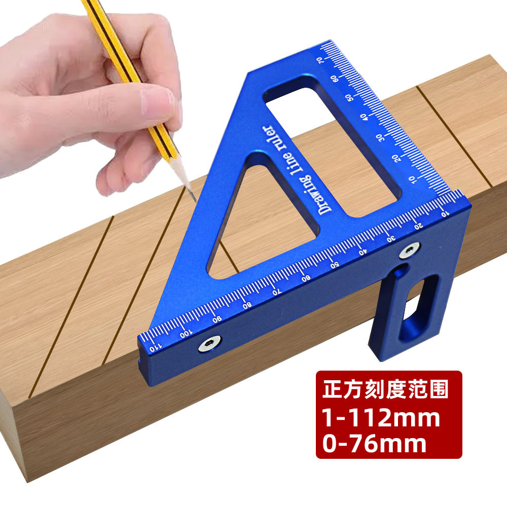 木工划线尺 直角尺 角度尺 三角尺 划线器 划线规 角度器铝合金尺-阿里巴巴