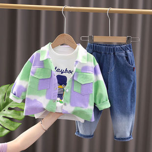 男童秋装套装2025新款时髦洋气潮童装三件套1一2-3岁宝宝春秋衣服-阿里巴巴