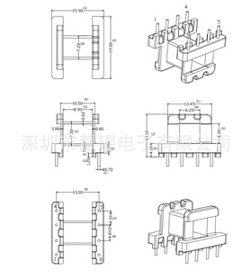 EE22 EI22高频变压器骨架卧式4+4针 HXB-2204排距13mm电源材料-阿里巴巴