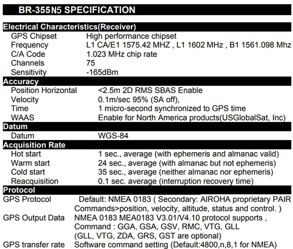GPS模组PS2接口BR-355N5台湾环天新品替代老款BU-353S4和BR-355S4-阿里巴巴