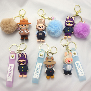 新品跨境卡通变装拉布布钥匙扣大号拉布labubu公仔包包挂件钥匙链-阿里巴巴
