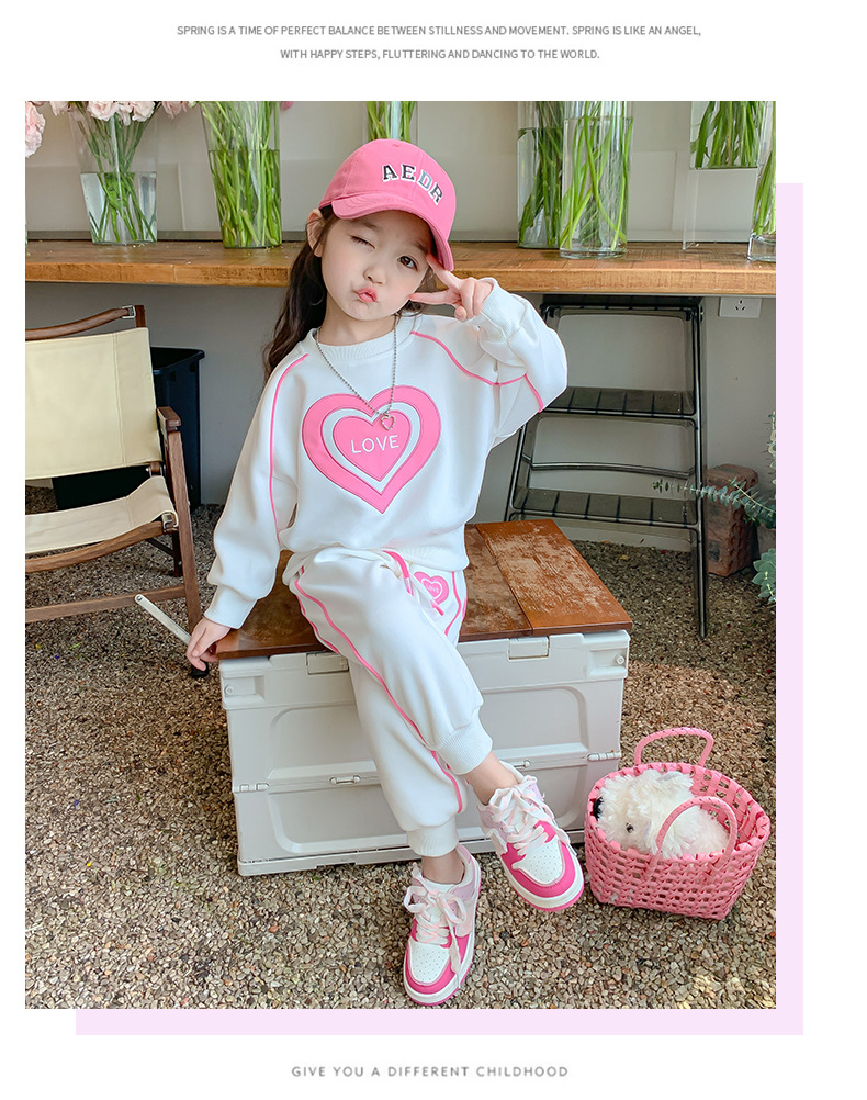 女童套装2025新款洋气宝宝卫衣卫裤春季衣服女孩运动童装儿童春装-阿里巴巴