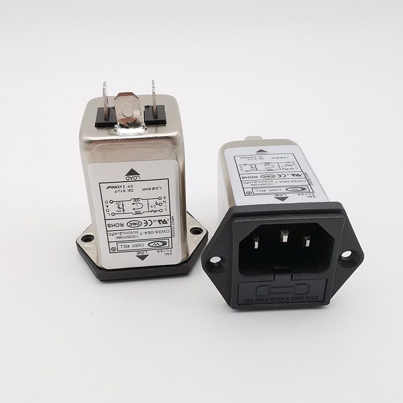 单相220V带保险插座电源滤波器 CW2A-06A-T 6A 全新现货 工厂直供-阿里巴巴