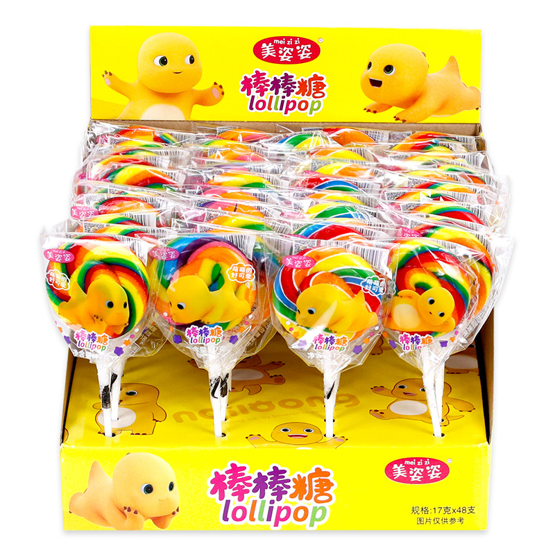 17g small milk Dragon rainbow colorful lollipop wave candy children's ...